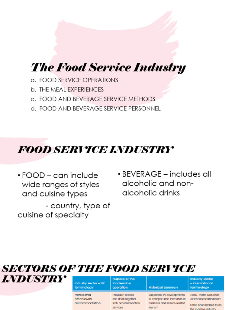 Module 1 - The Food Service Industry | PDF | Waiting Staff | Chef