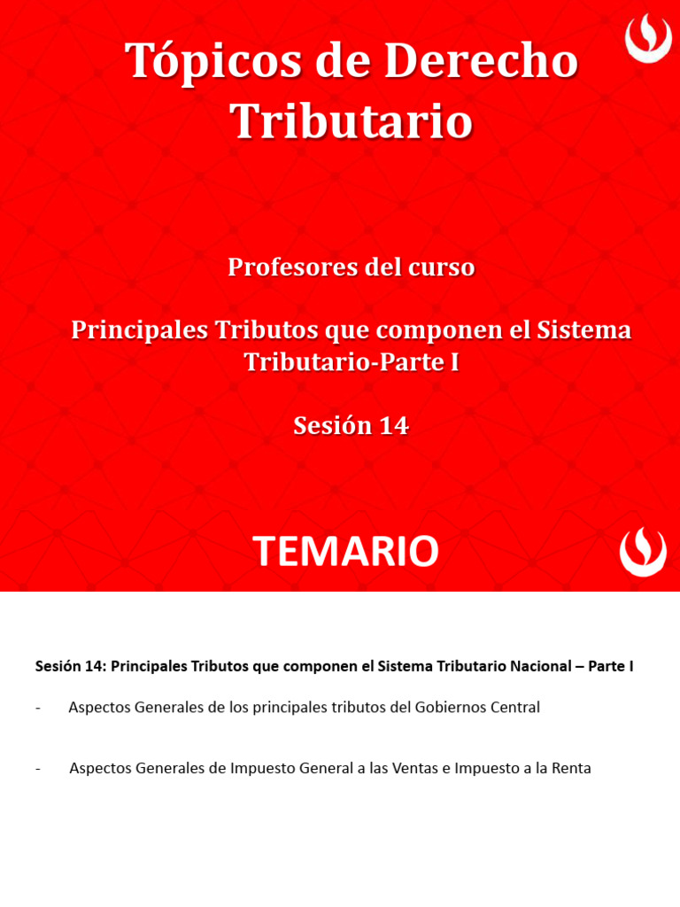 CA157-Sesión 14-Principales Tributos Que Componen El Sistema Tributario-Parte I (1) | PDF ...