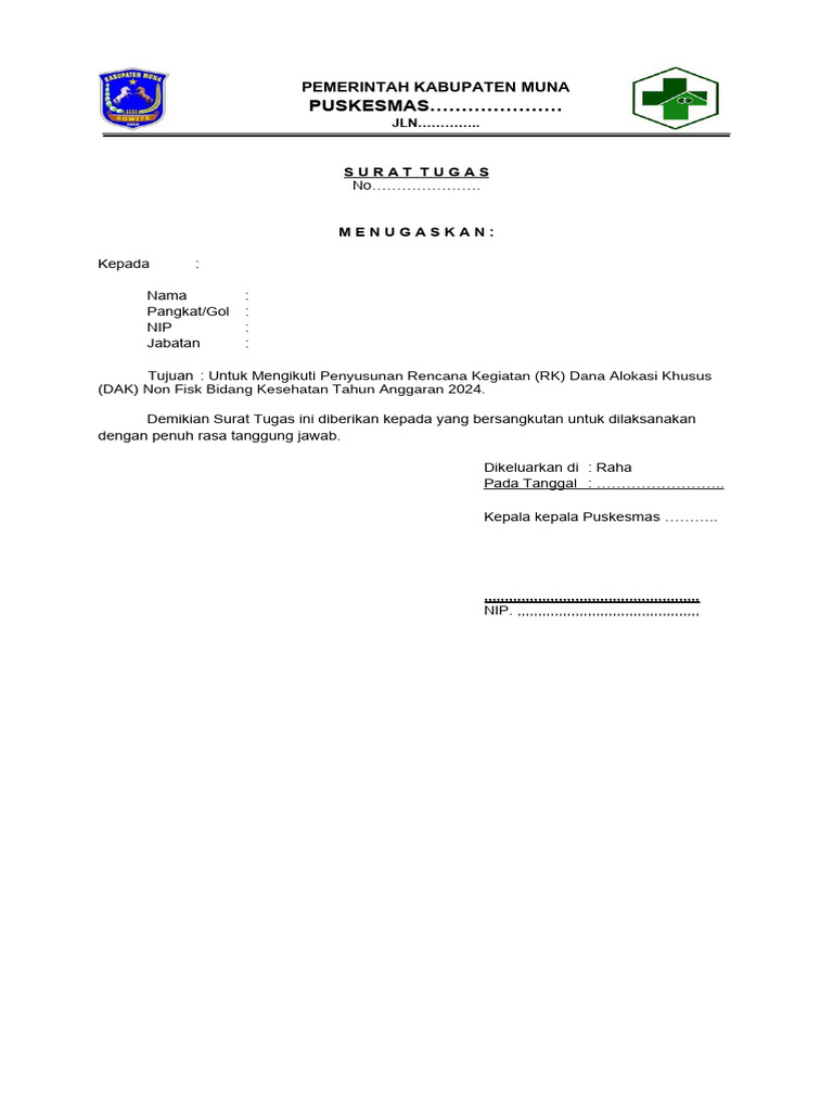 contoh surat tugas_desk | PDF