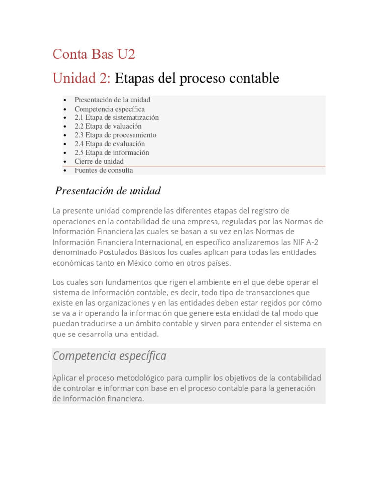 Etapas Del Proceso Contable | PDF | Contabilidad | Estado financiero