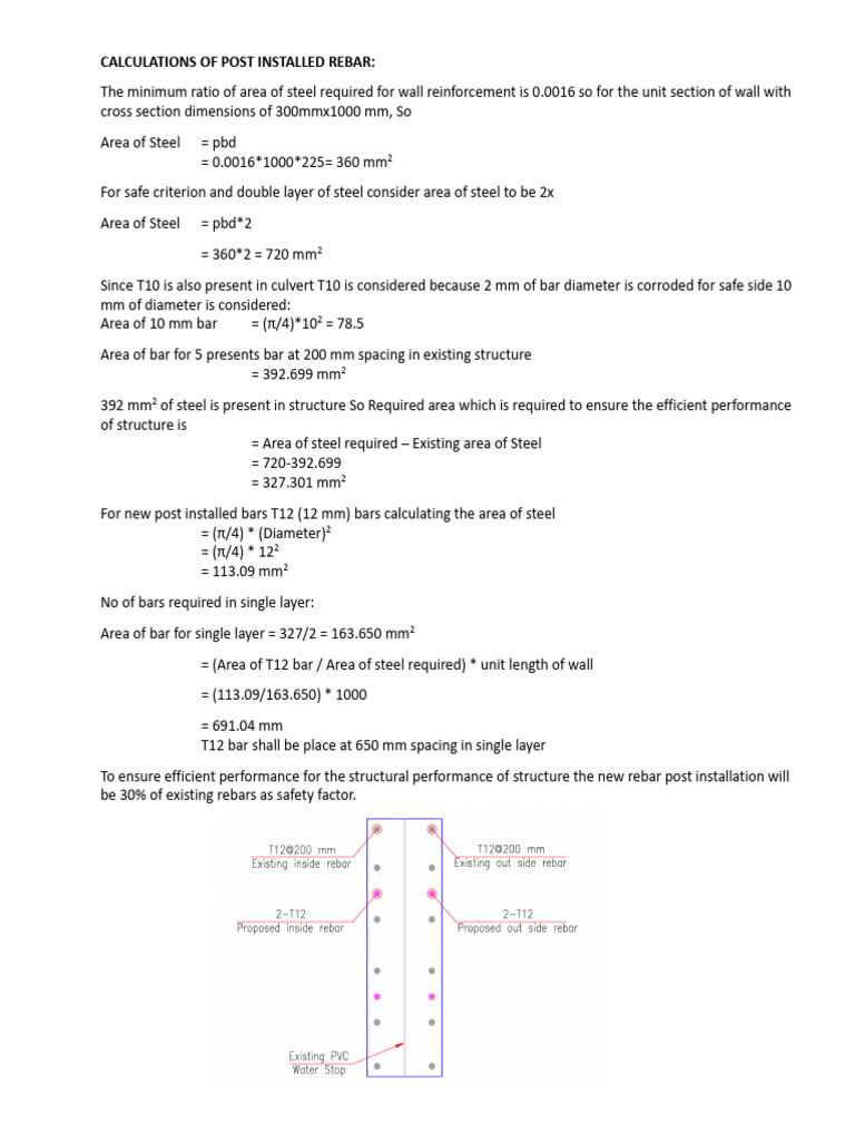Calculation For Post Install Rebars | PDF | Computers