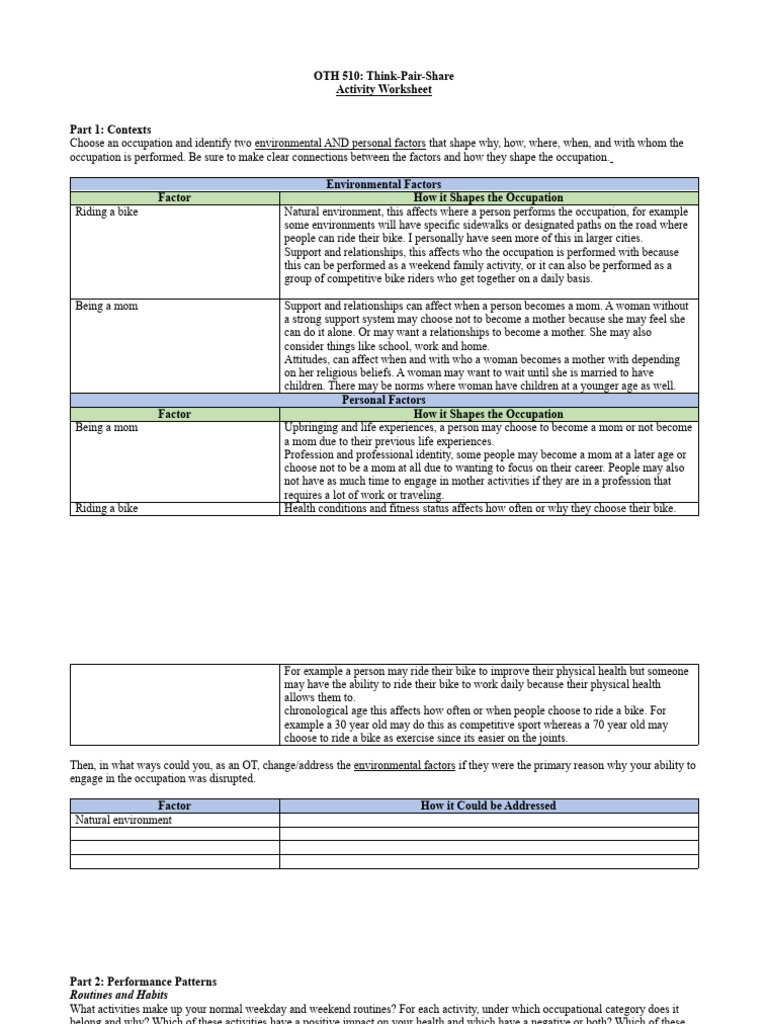 Worksheet 2 | PDF | Habits | Psychological Concepts
