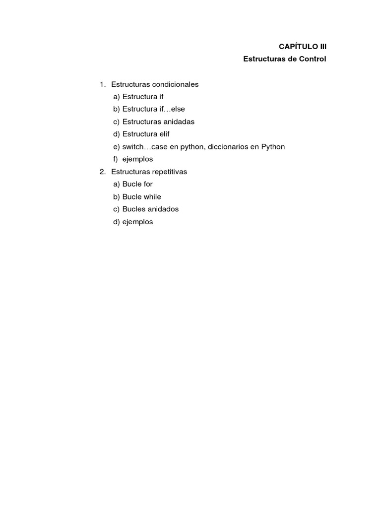 Capítulo Iii | PDF | Python (lenguaje de programación) | Algoritmos