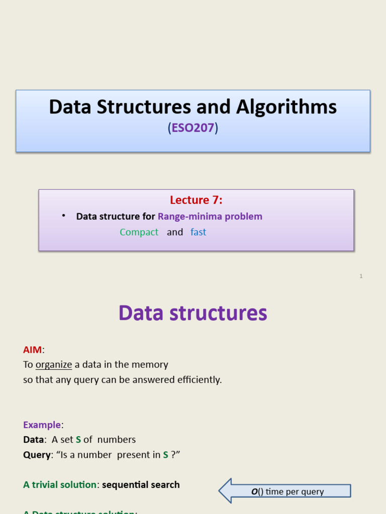 Lec07 Range Minima | PDF | Computer Data | Algorithms And Data Structures