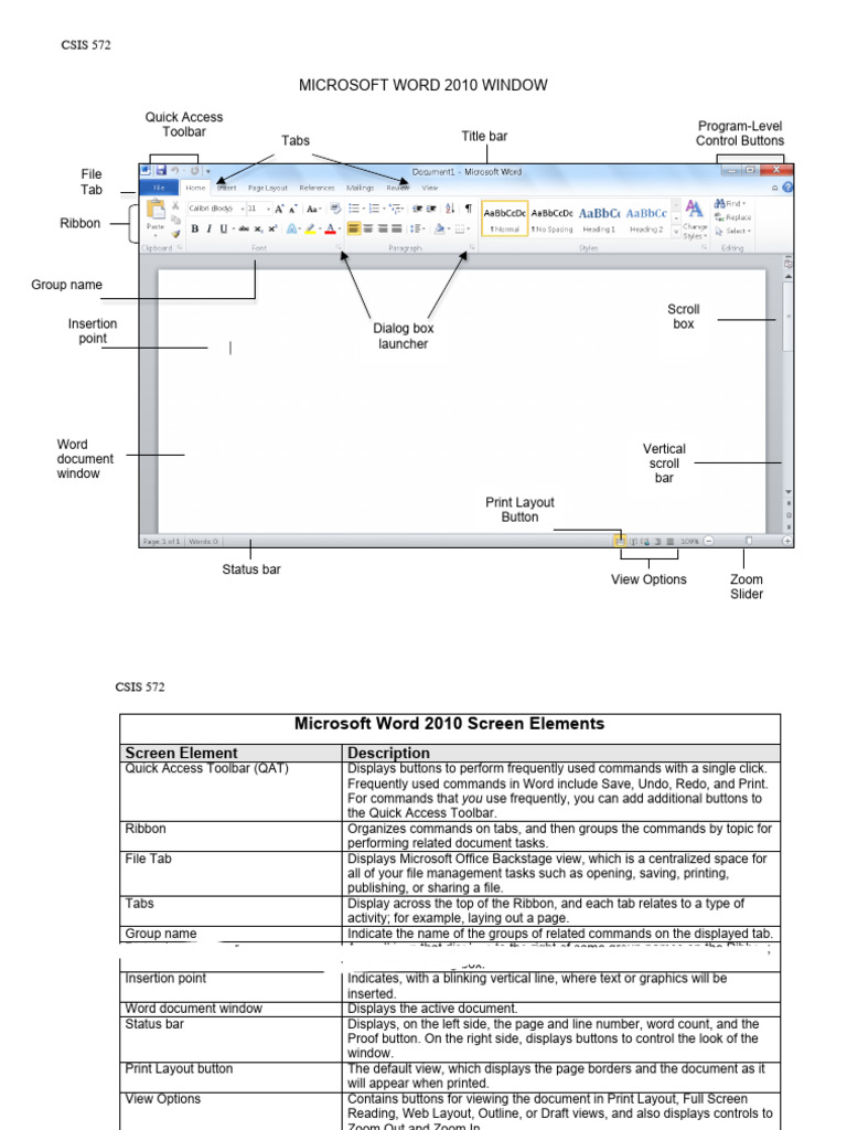 Word2010 Window | PDF | Window (Computing) | Microsoft Word