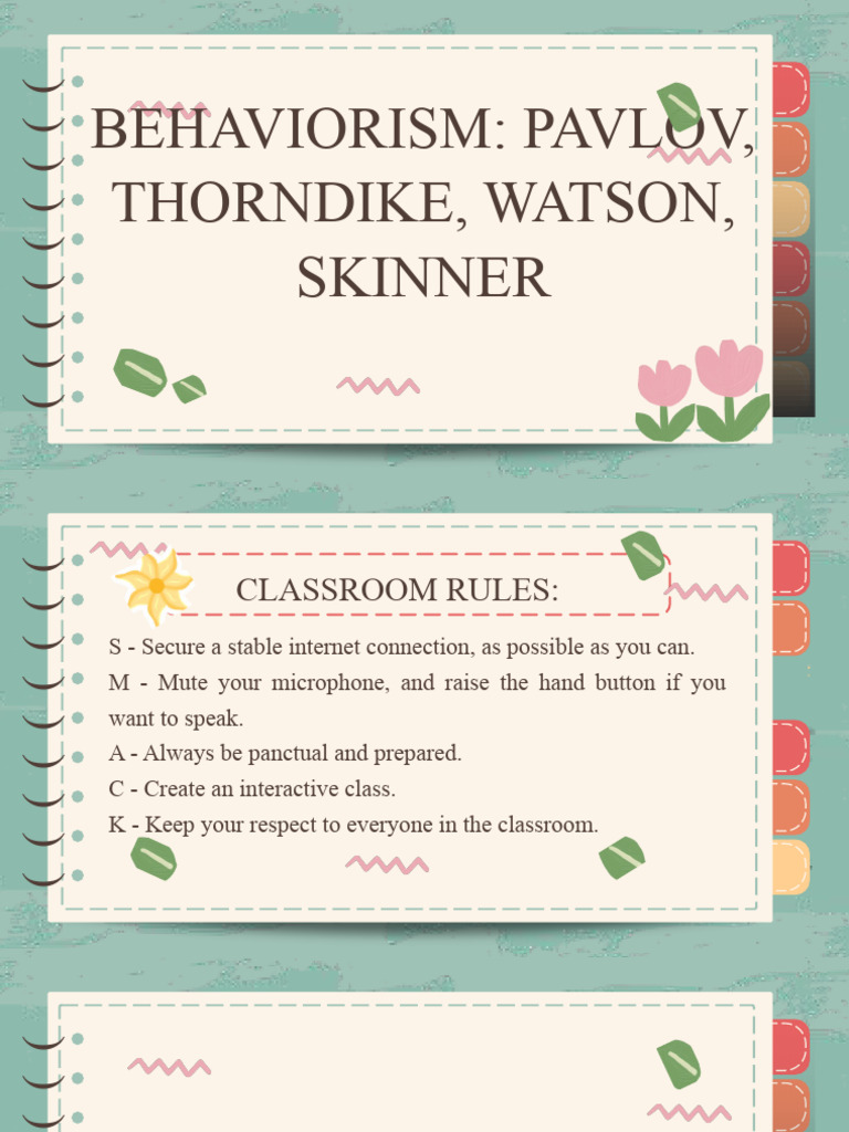 Behaviorism Pavlov, Thorndike, Watson, Skinner | PDF | Reinforcement ...