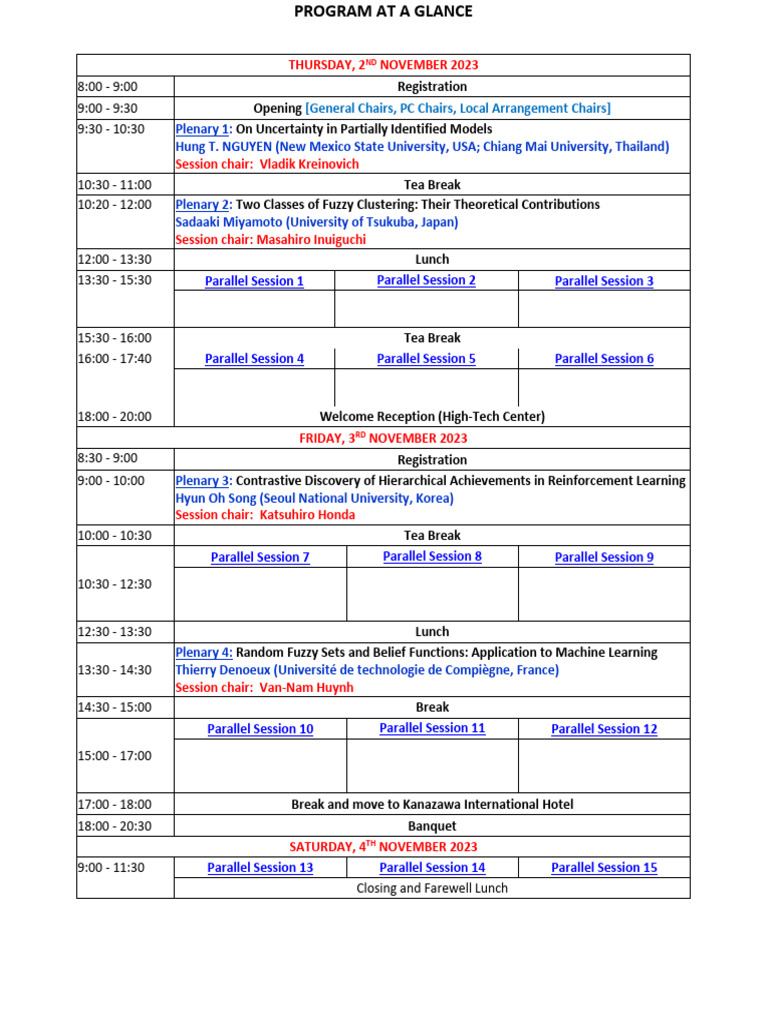 Conference Schedule: Nov 2-4, 2023 | PDF | Machine Learning | Emerging ...