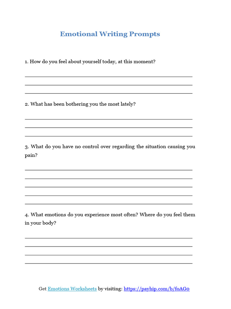 Emotional Writing Prompts | PDF