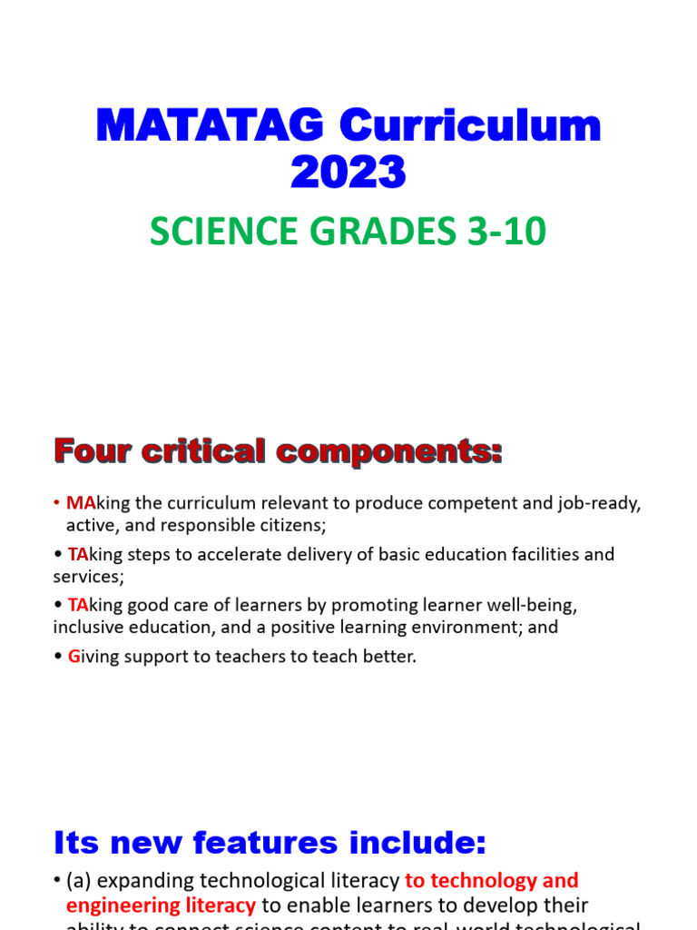 MATATAG Science Curriculum 2023 | PDF | Constructivism (Philosophy Of ...