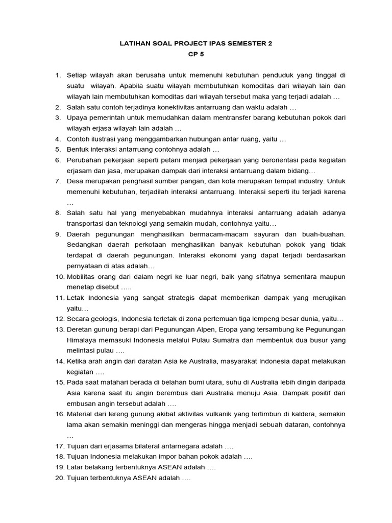 Soal Uh Ipas Sem 2 | PDF