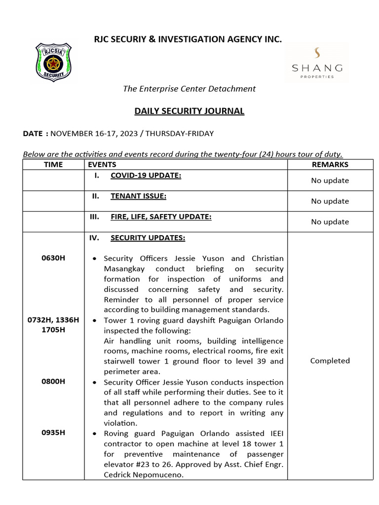 The Enterprise Center Daily Security Report 11162023 | PDF | Security ...