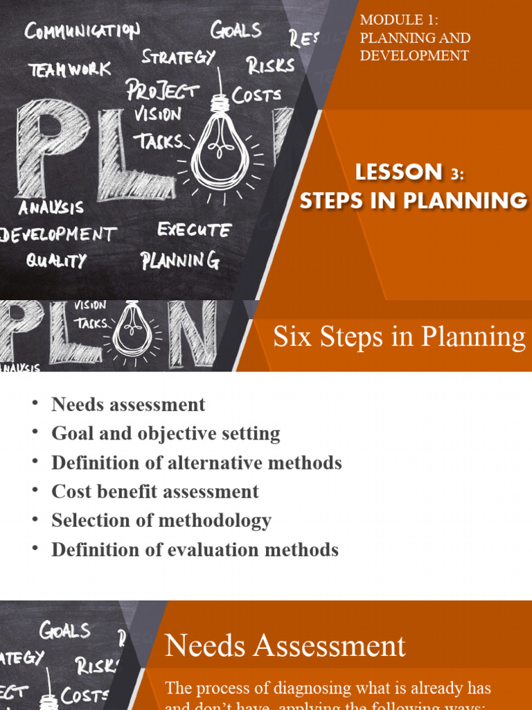 Lea4 Module 1: Planning and Development Lesson 3: Steps in Planning ...