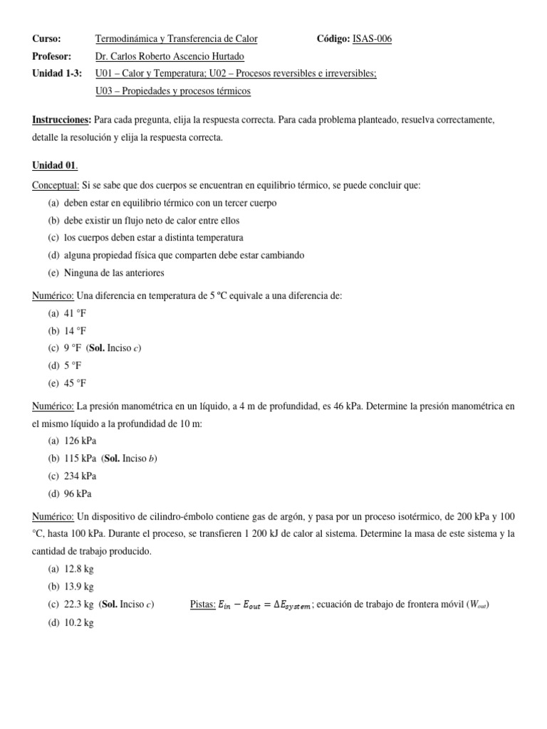 T&TC Guia Ex Depto 231115 | PDF | Calor | Termodinámica
