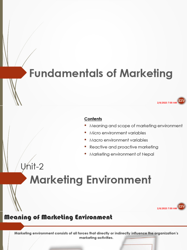 Unit 2 Marketing Environment 1 | PDF | Marketing | Macroeconomics