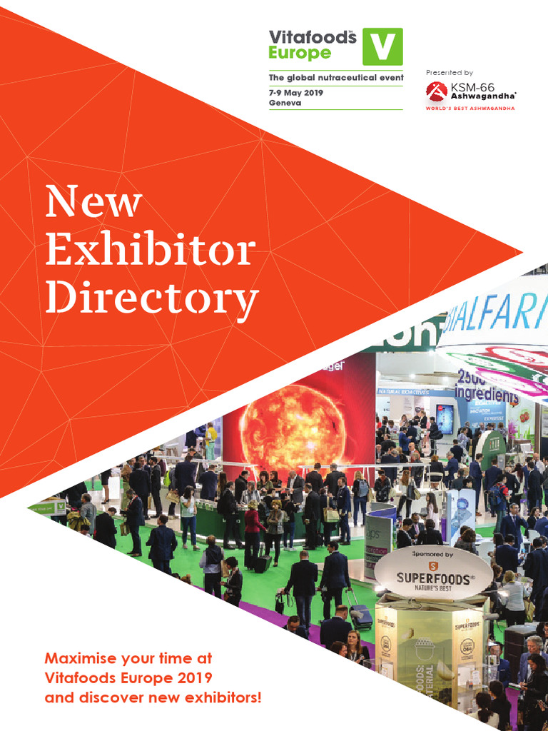 Vitafoods Europe 2019 New Exhibitor Directory | PDF | Dietary Supplements | Food And Drink
