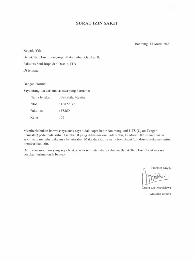 Surat Izin Sakit | PDF