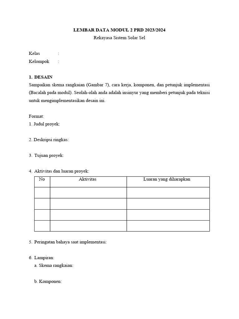 Lembar Data Modul 2 PRD FTI 2023 - 2024 Reguler | PDF