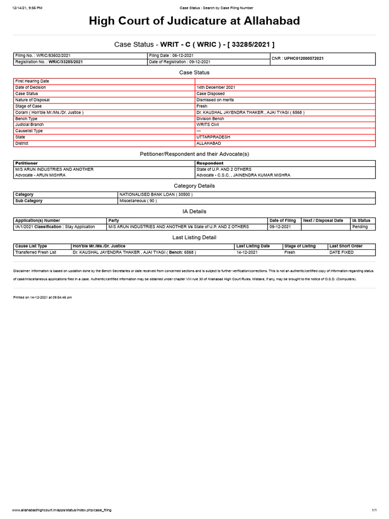 Case Status - Search by Case Filing Number | PDF | Political Law ...