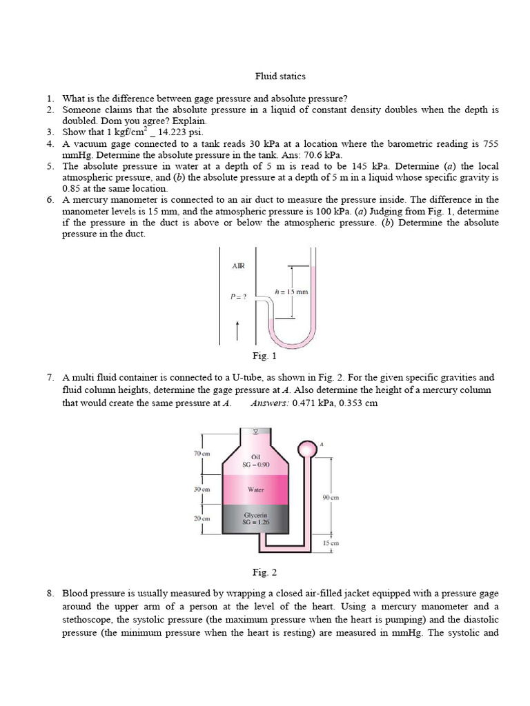 Fluid Static | Download Free PDF | Pressure | Pressure Measurement