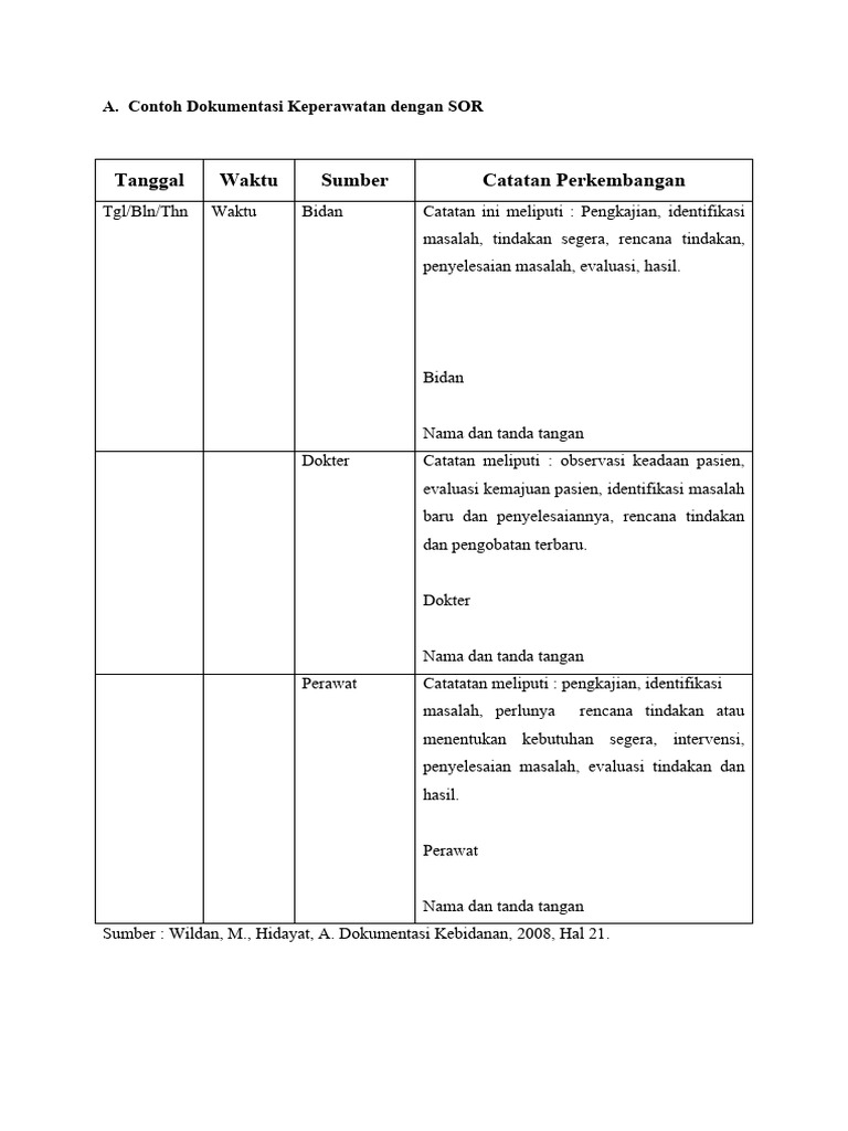 Dokumentasi Keperawatan Dengan SOR | PDF