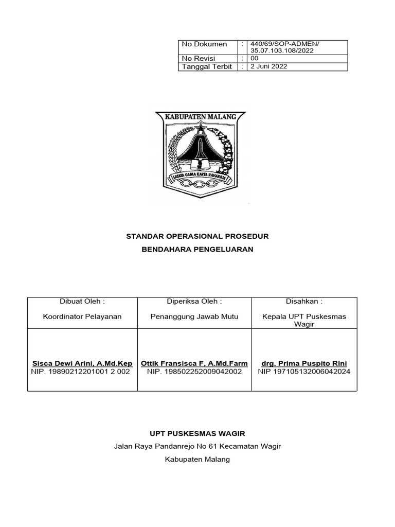 Sop Bendahara Pengeluaran | PDF | Bisnis | Pengelolaan Keuangan & Uang