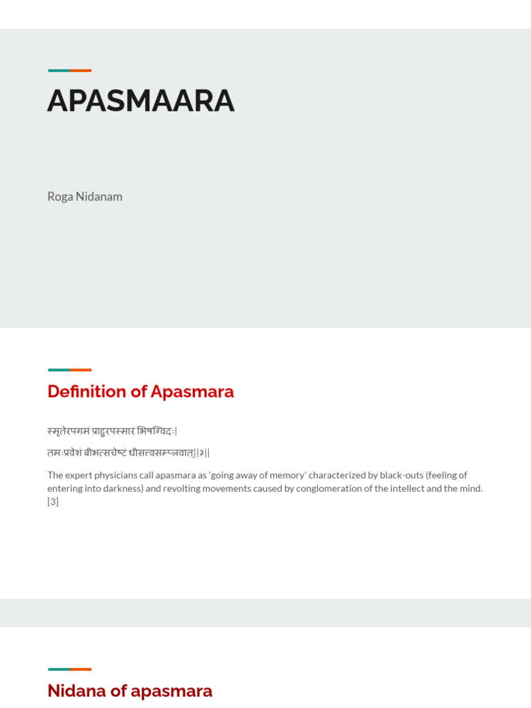 Ayurvedic Insights on Apasmara | PDF | Behavioural Sciences ...