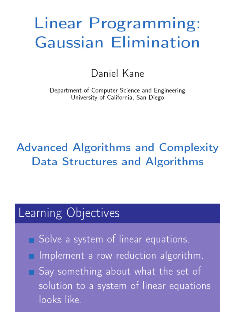 16 LP 2 GaussianElimination | PDF | Linear Programming | System Of ...