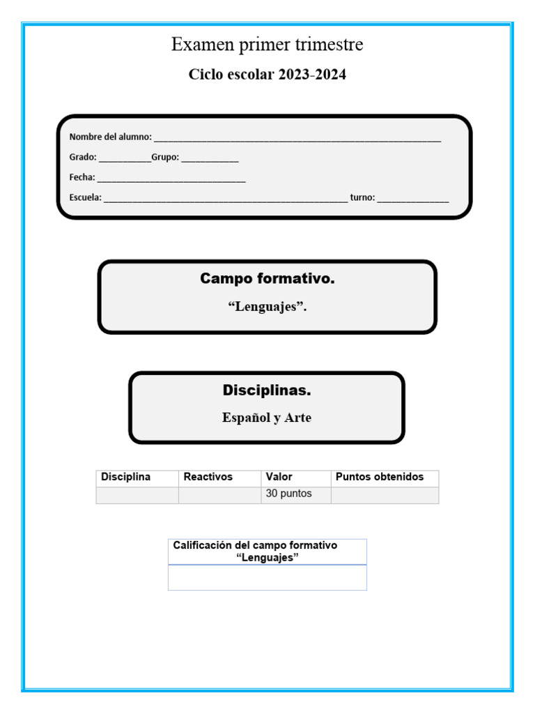 LENGUAJES Examen primer trimestre | PDF | Adverbio | Verbo