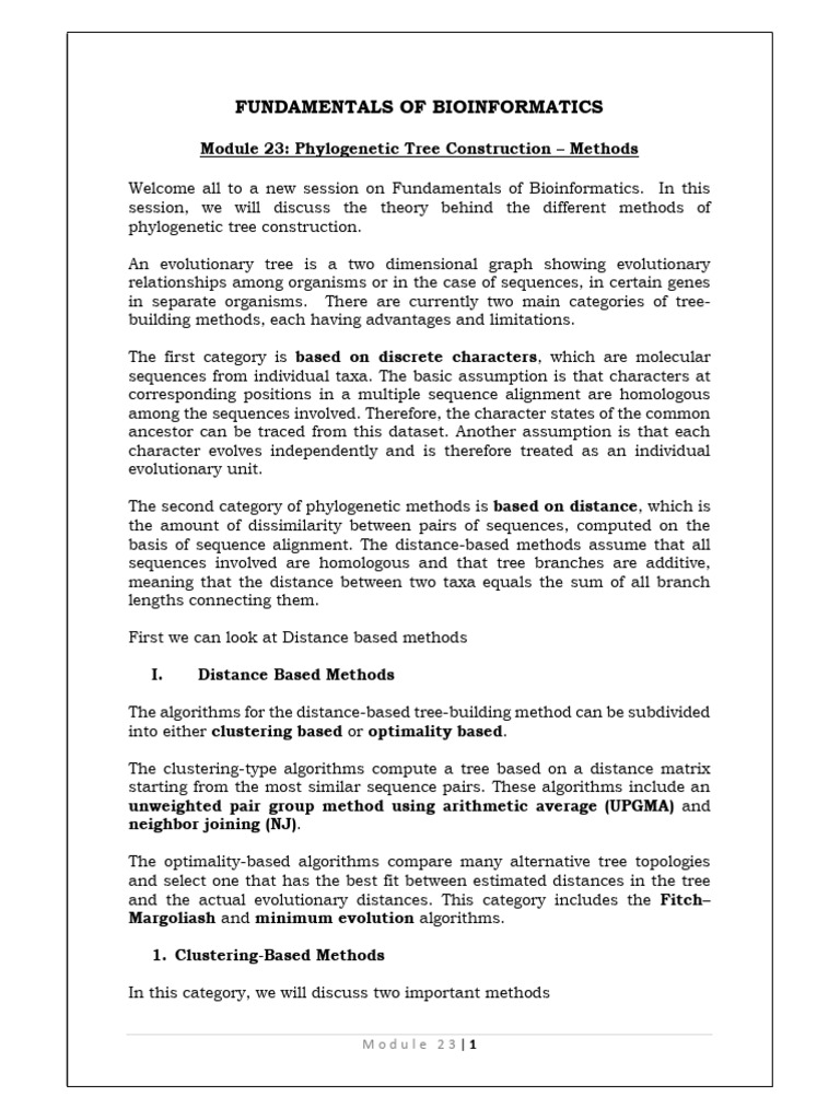 Phylogenetic Tree Construction Methods Pdf Occam S Razor