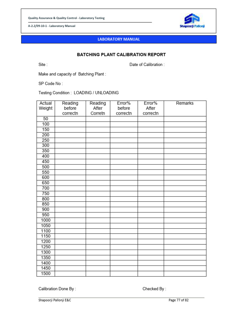 BP Calibration Format | PDF