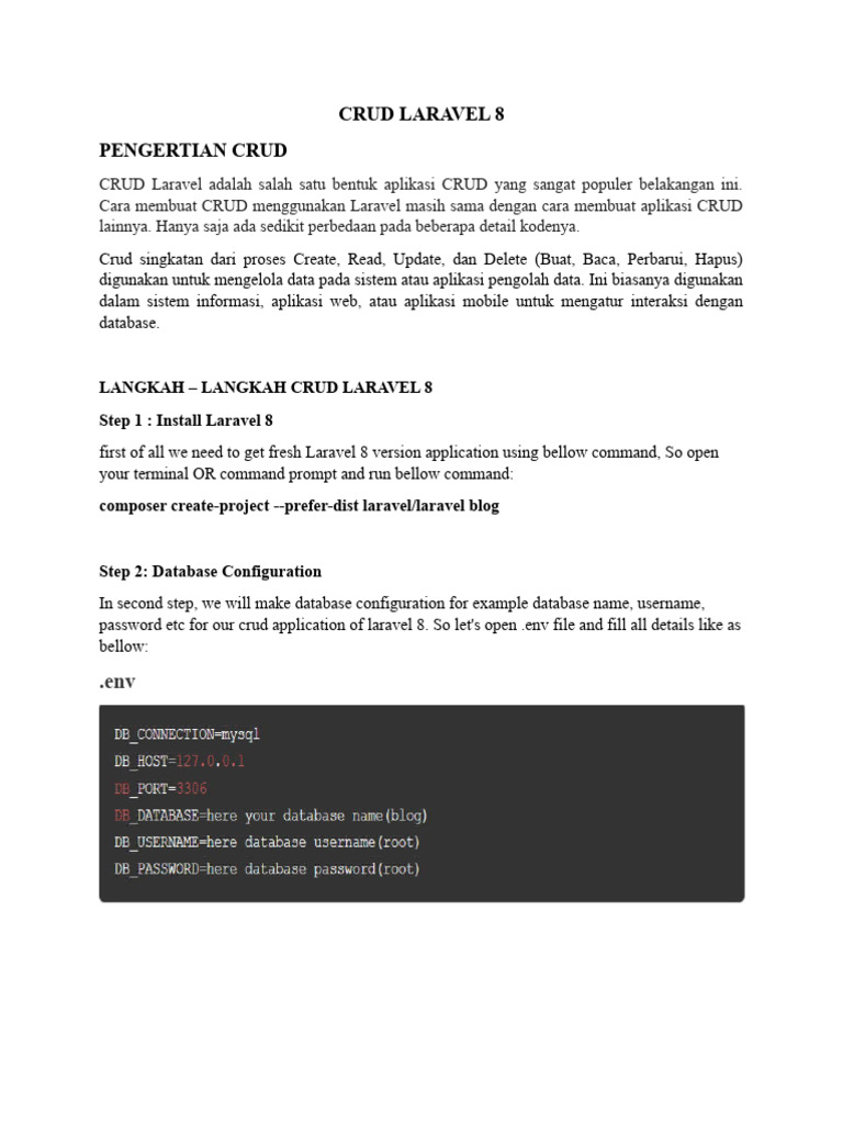 Praktek Crud Laravel 8 | PDF | Computer File | Php