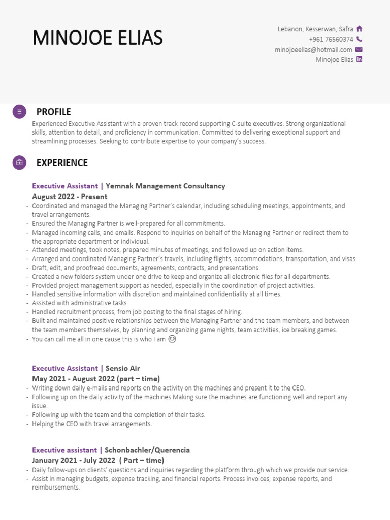 Minojoe Elias - CV + Cover Letter | PDF | Business