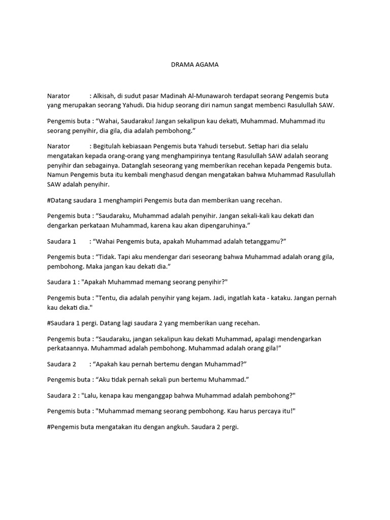 Kisah Rasul dan Pengemis Buta | PDF | Seni | Fiksi Misteri, Thriller ...