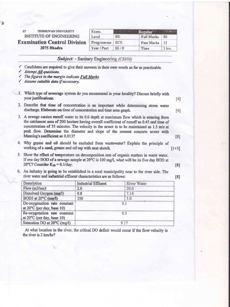 Sanitary Engineering | PDF | Sewage Treatment | Sewage