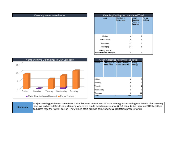 Cleaning Program Dashboard - Format | PDF