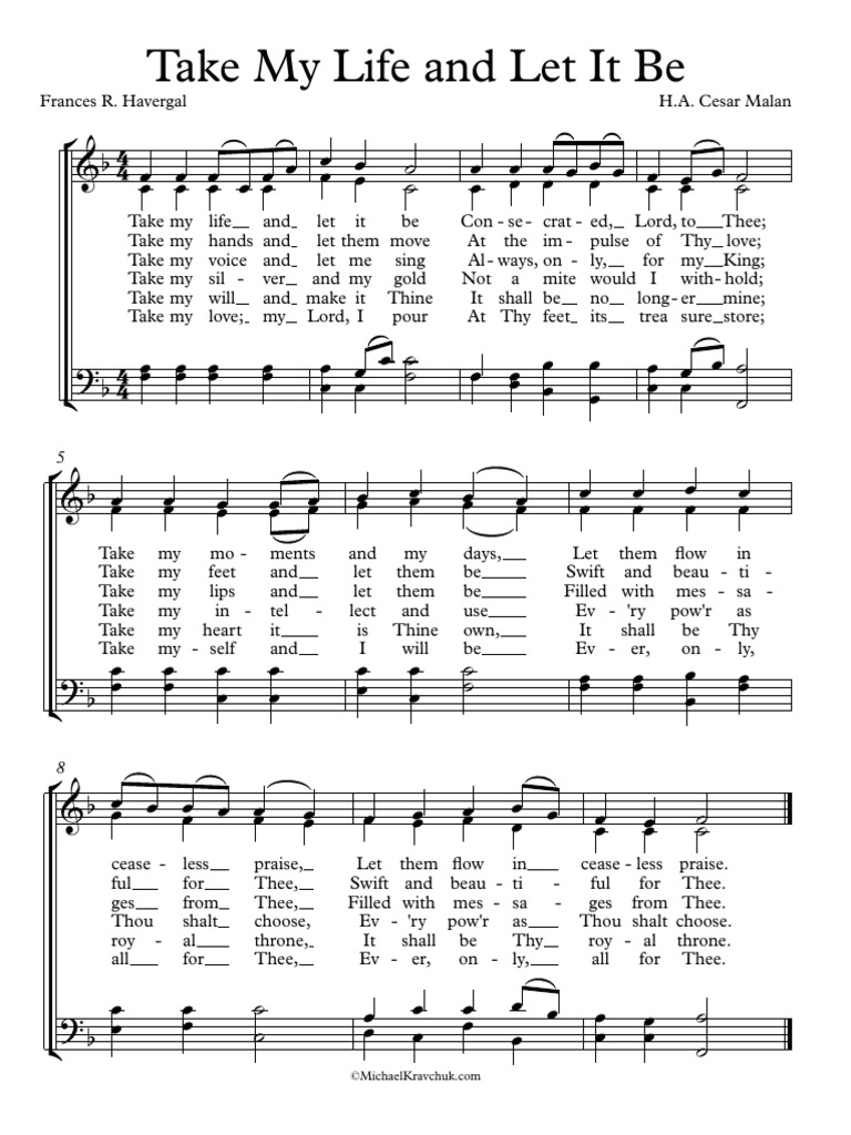 Take My Life and Let It Be F Major 1 | PDF