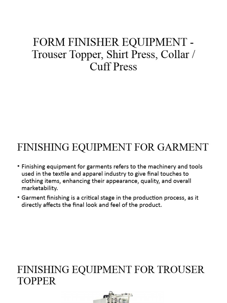 Form Finishing Equipment - TT SP Collar Cuff Press | PDF | Shirt | Clothing
