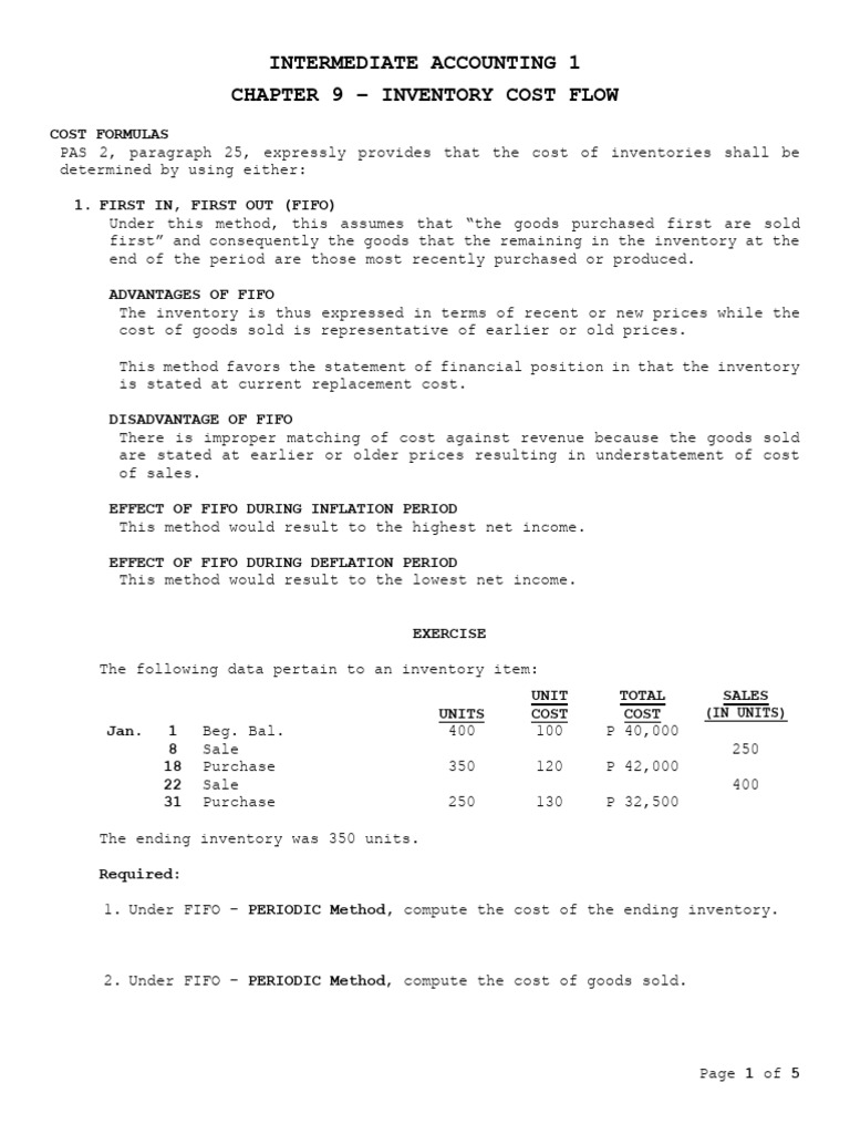 Chapter 9 Inventory Cost Flow | PDF | Cost Of Goods Sold | Inventory