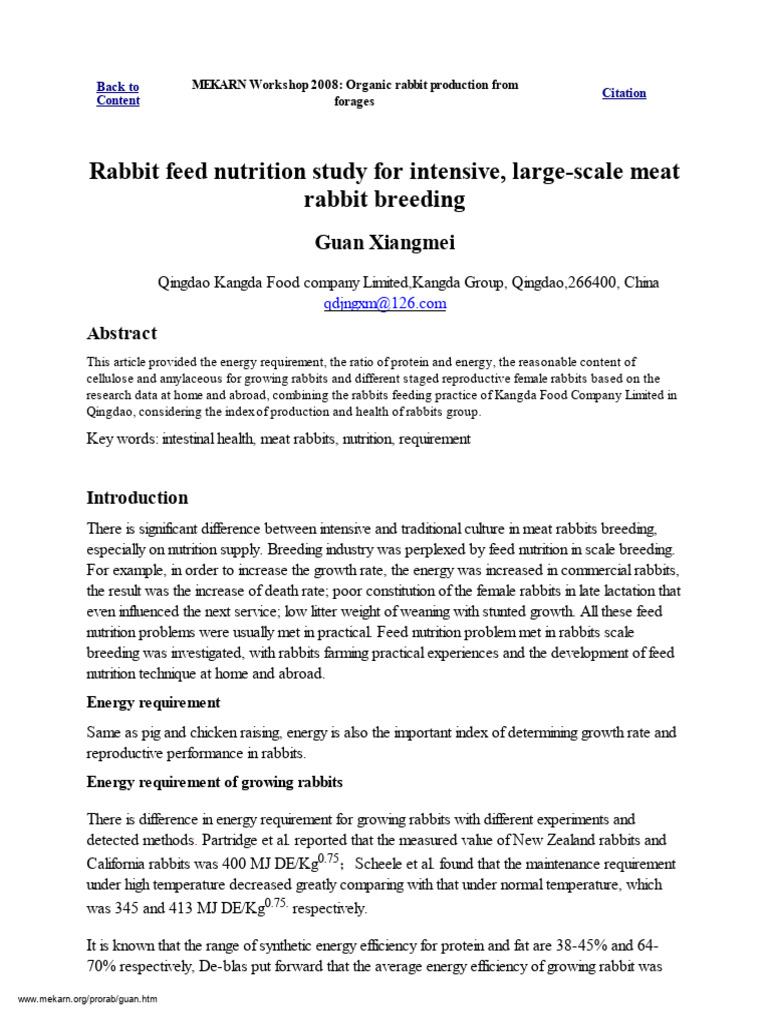 Digestion in The Rabbit - A New L | PDF | Diet & Nutrition | Dietary Fiber