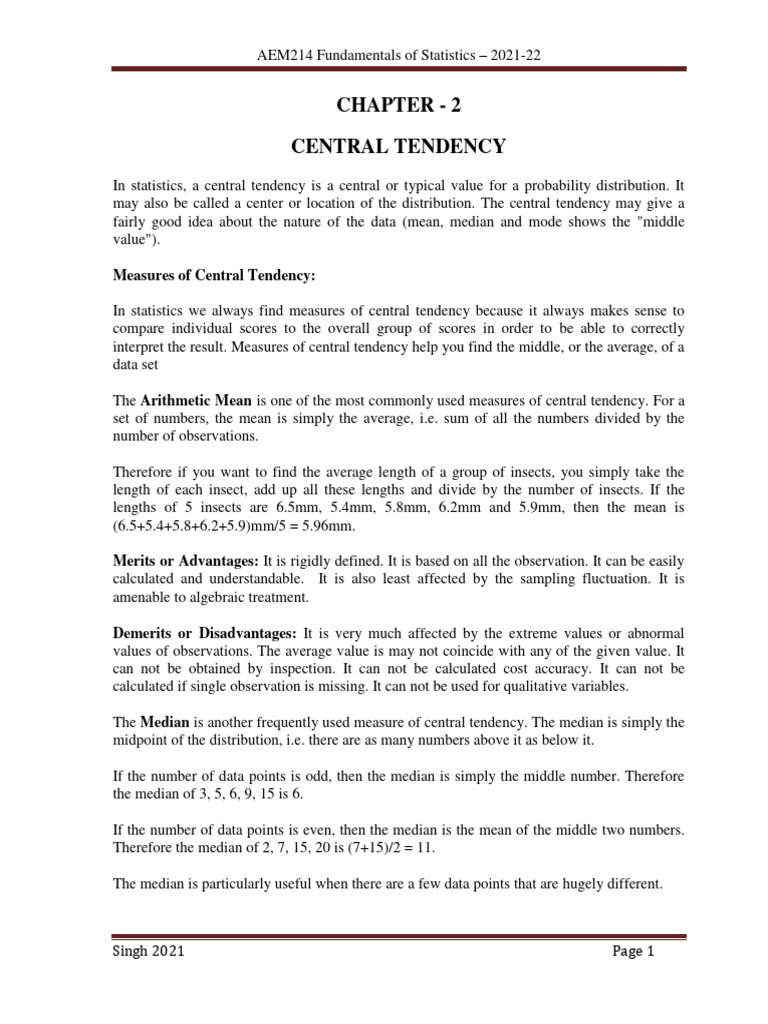 Fundamentals Of Statistics Pdf Mean Median