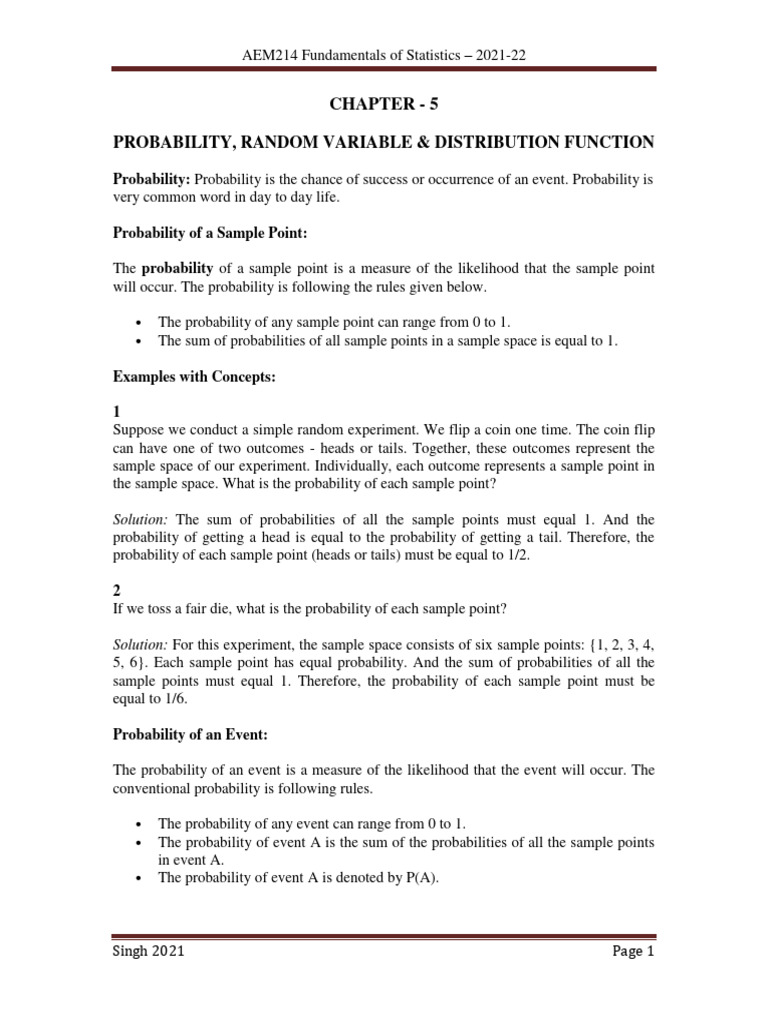 Fundamentals of Statistics | PDF | Probability Distribution | Random Variable