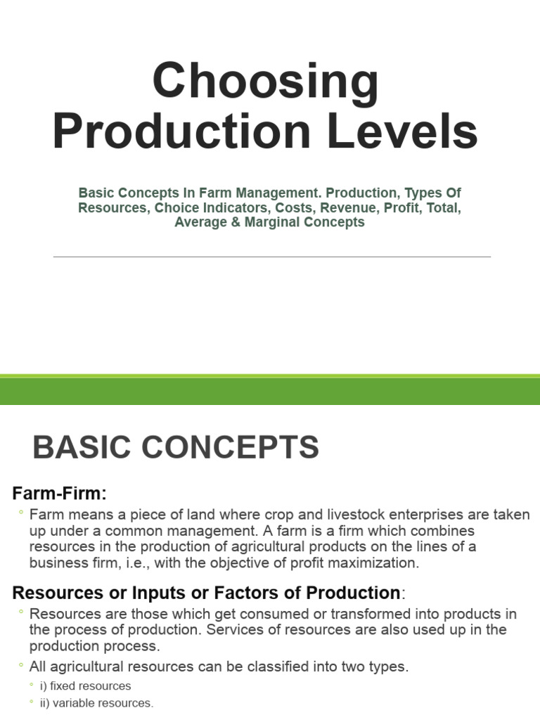 Choosing Production Levels | PDF | Production Function | Economics