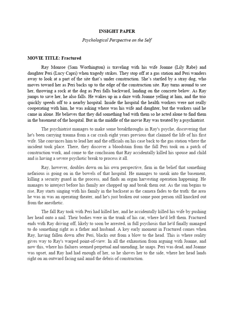 Insight Paper | PDF | Psychological Trauma | Psychological Concepts