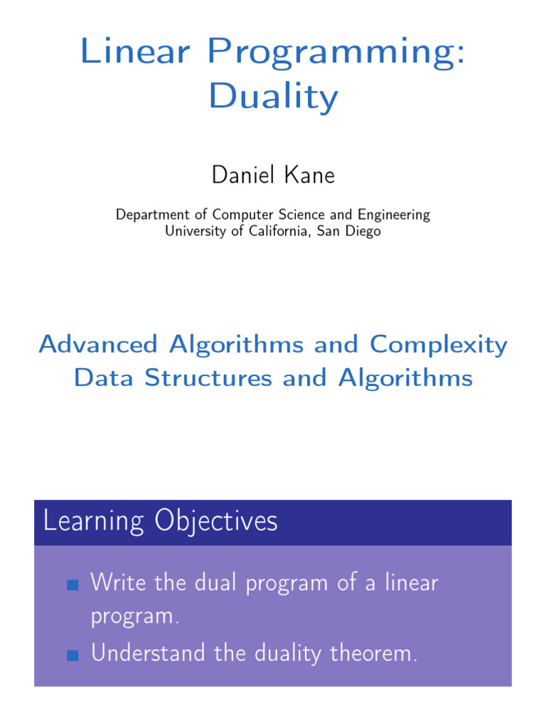 16 LP 4 1 Duality | PDF | Linear Programming | Mathematics