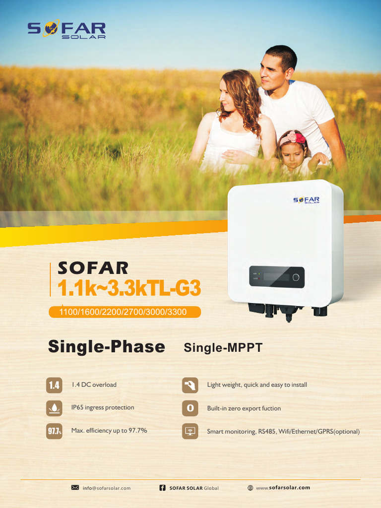 Sofar 1 3 KTL g3 Datasheet | PDF | Electrical Grid | Electrical Components