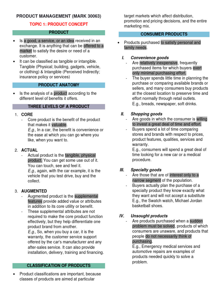Understanding Product Management Concepts | PDF | Product (Business ...