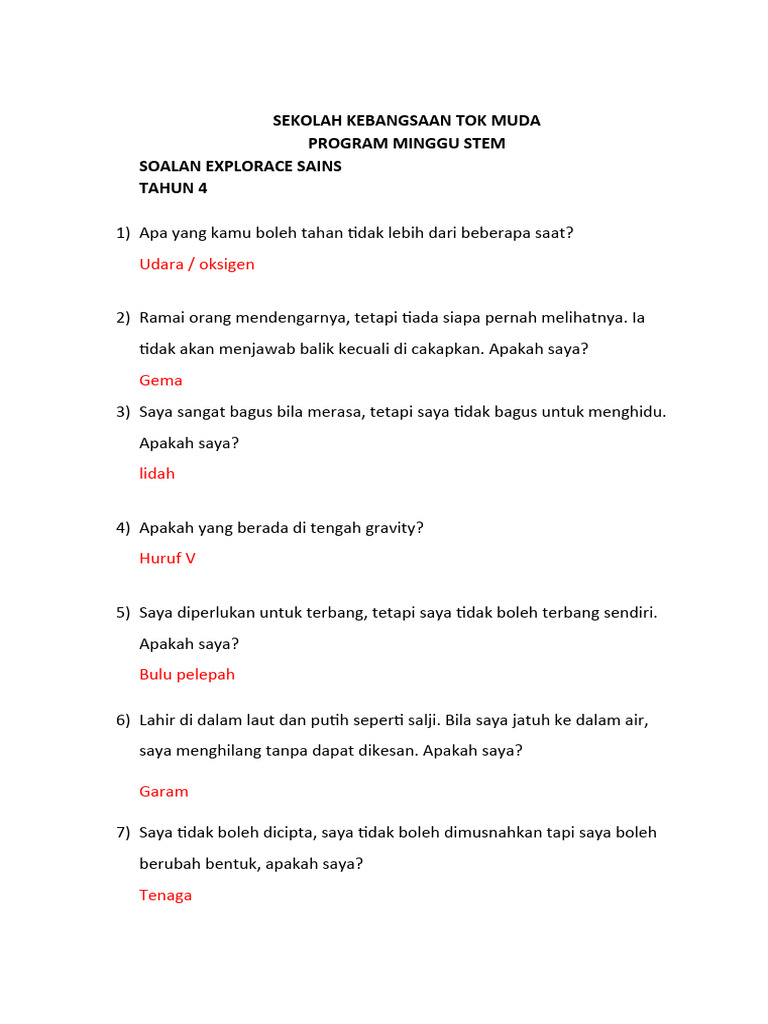 Soalan Explorace Baru | PDF