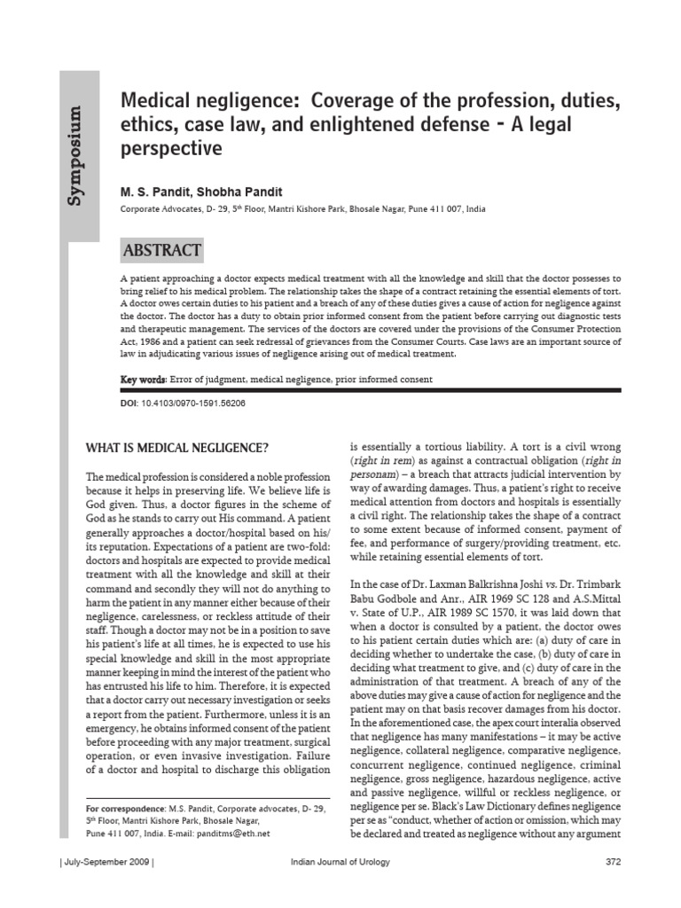 Medical Negligence | PDF | Informed Consent | Tort