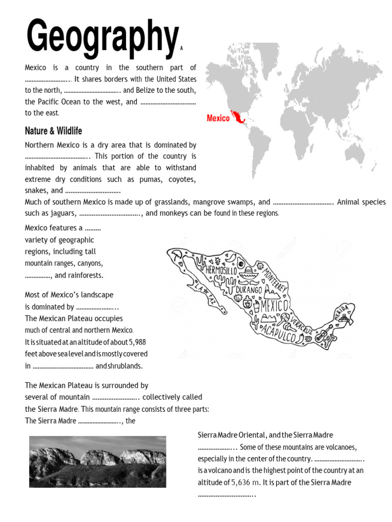 Geography of Mexico | PDF | Mexico | Sierra Madre Occidental