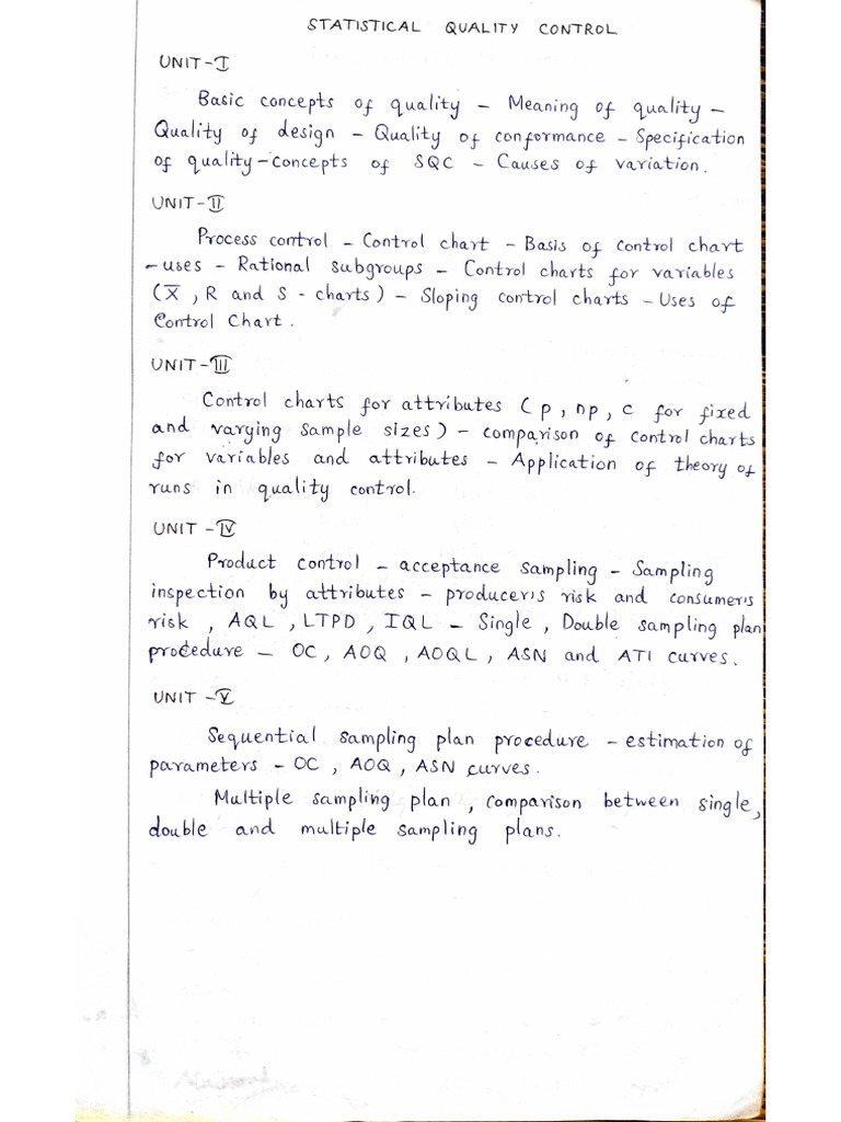 Statistical Quality Control | PDF